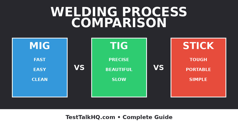 MIG vs TIG vs Stick Welding: Which Process to Use - Test Talk